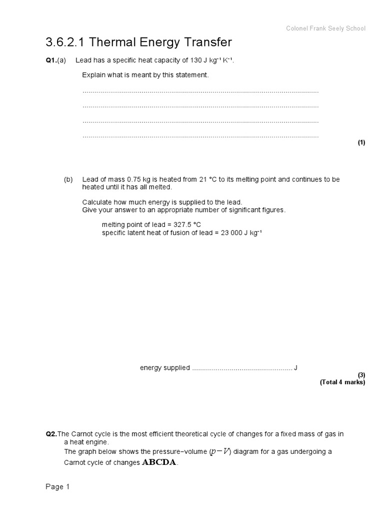 3 6 2 1-Thermal-Energy-Transfer | PDF | Heat | Heat Capacity