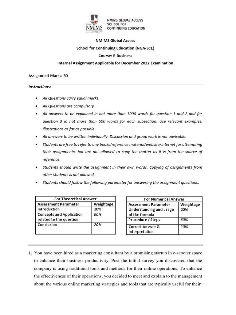 E-Business - Assignment Dec 2022 OCo0L3Zpp0 | PDF | Electronic Business ...