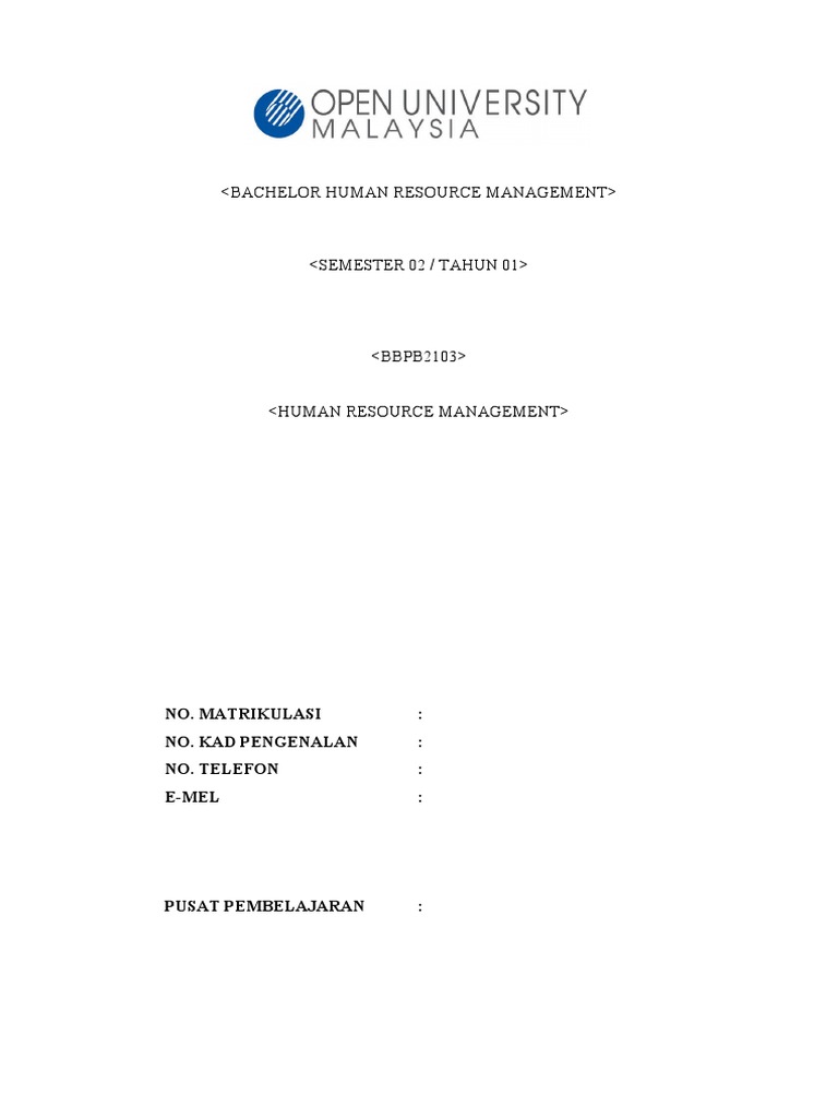Bbpb2103 Assignment HRM BM - Sept20 | PDF