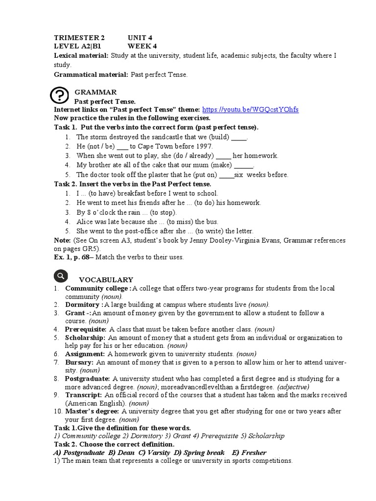 2 Trimester 4 Unit | PDF | Grammatical Tense | Verb