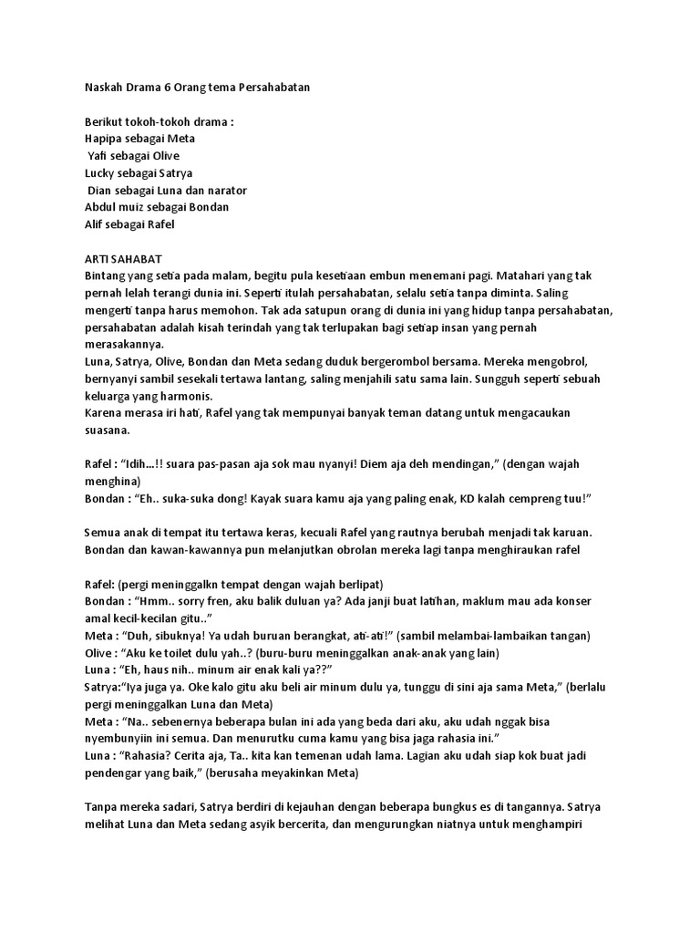 Contoh Naskah Drama 6 Orang | PDF