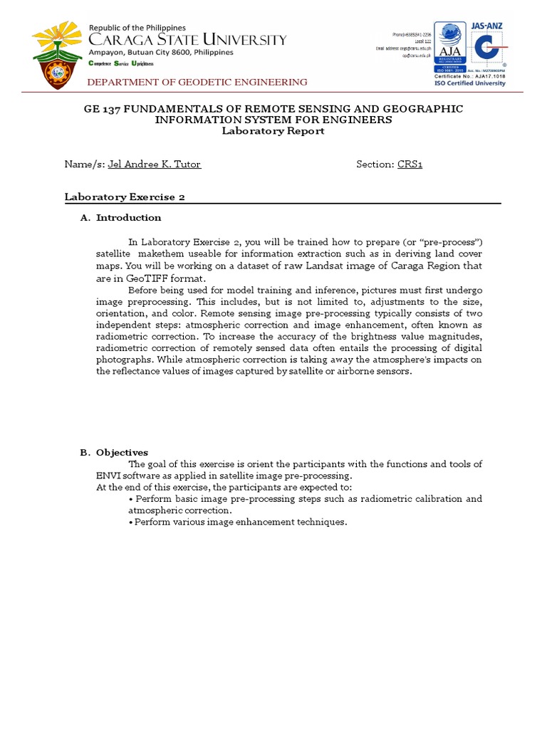 LabExercise2 LabReport | PDF | Remote Sensing | Raw Image Format