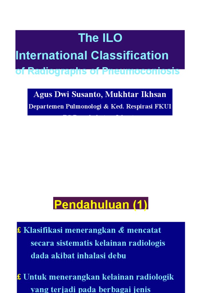 ILO Classification For Pneumoconiosis | PDF