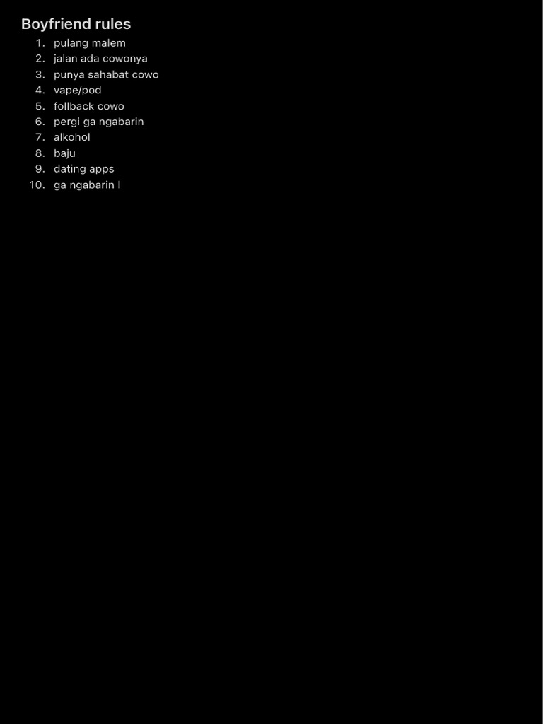 Boyfriend Rules | PDF