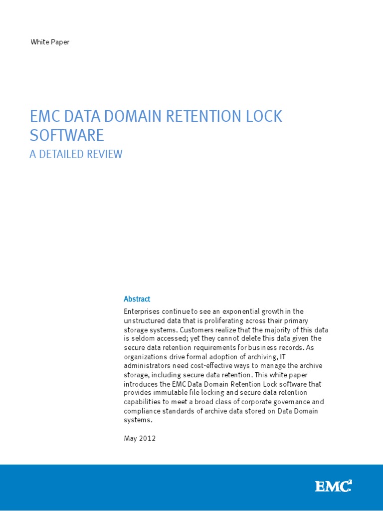 EMC Data Domain Retention Lock WP | PDF | Backup | Regulatory Compliance