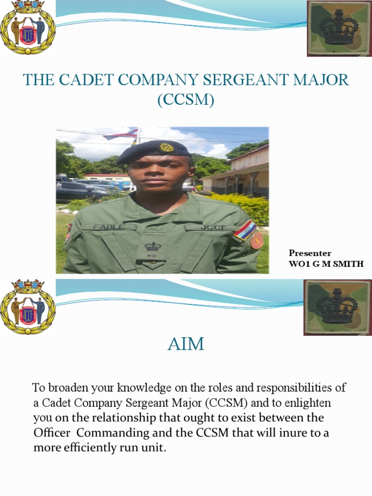 Cadet Company Sergeant Major | PDF | Sergeant | Non Commissioned Officer