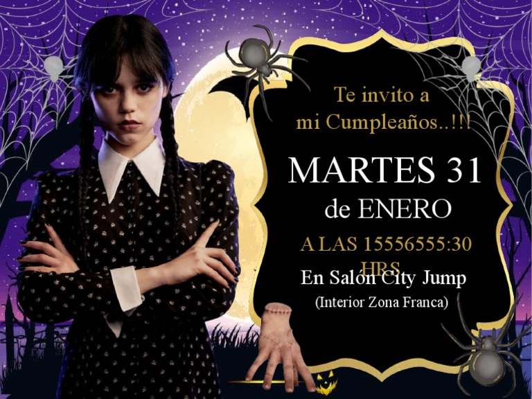 Invitacion Merlina Addams GRATIS | PDF