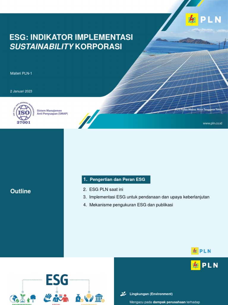Indikator ESG dalam Implementasi PLN | PDF