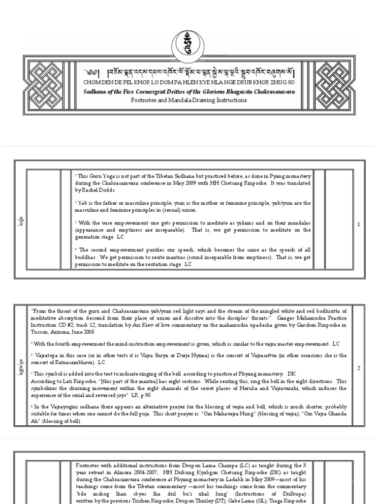 Heruka Drikung - 5 Deity Notes Instructions | PDF | Vajrayana | Mantra