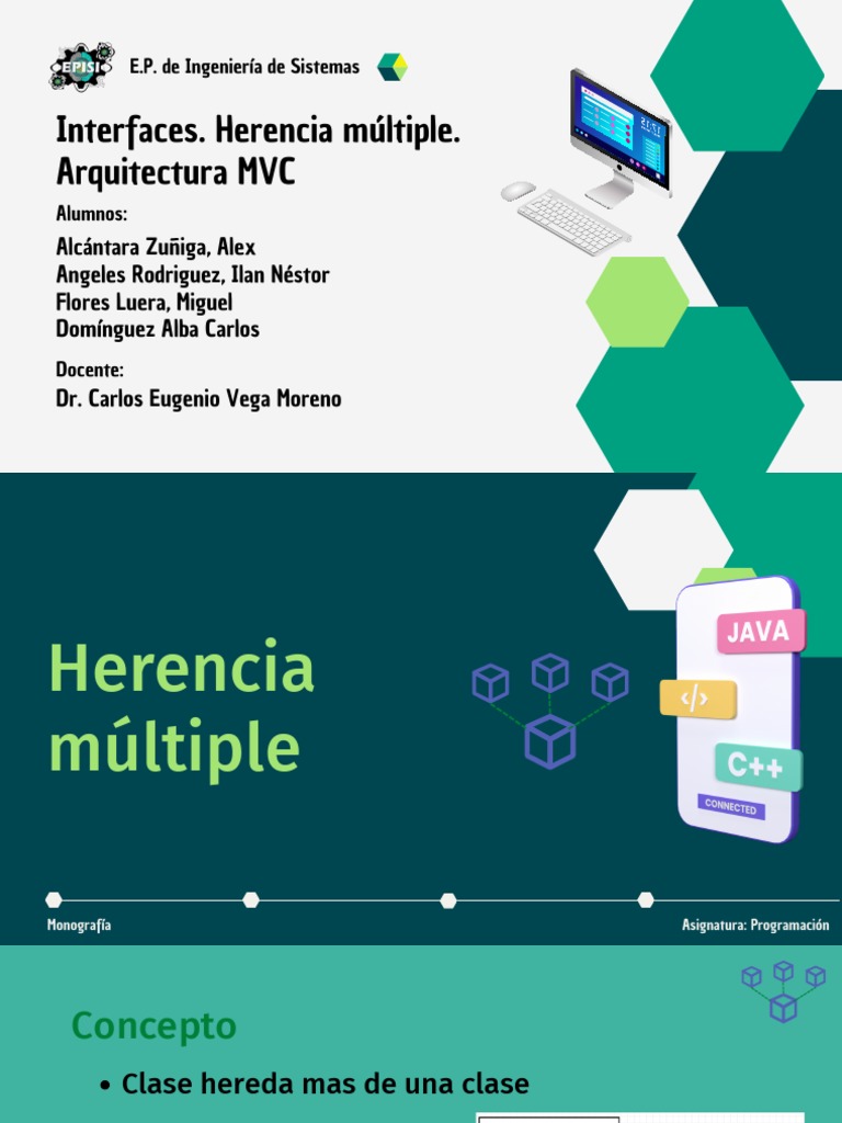 Interfaces. Herencia Múltiple. Arquitectura MVC | PDF | Herencia (Programación Orientada a ...