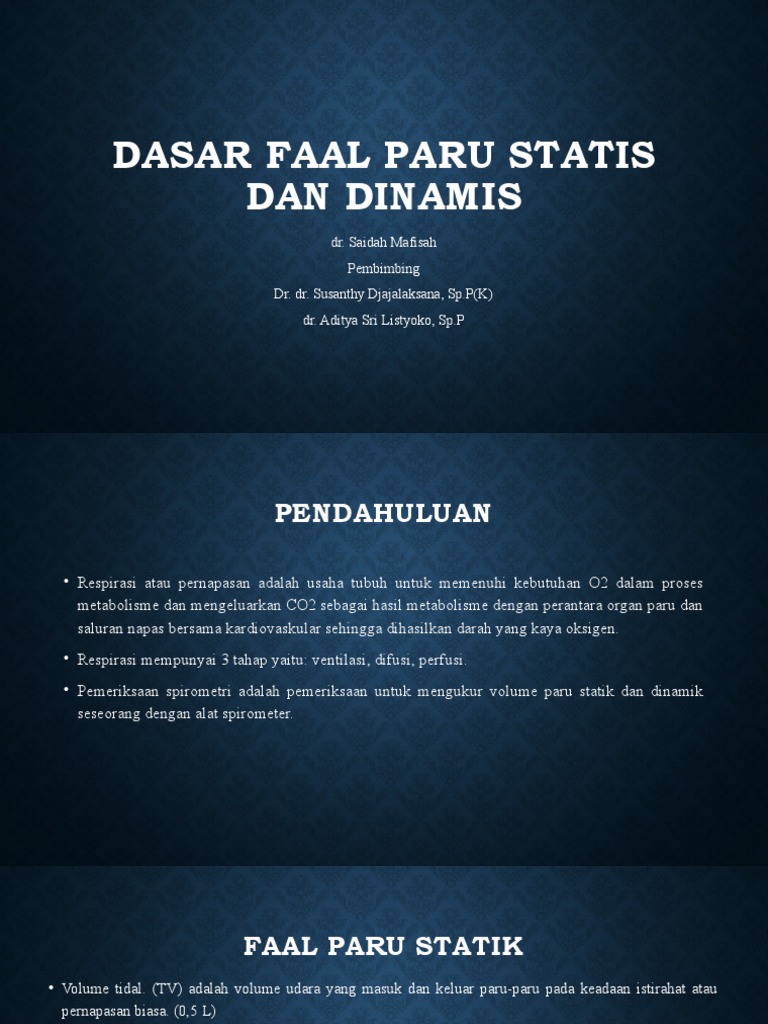 Faal Paru: Statik dan Dinamik | PDF | Kesehatan Holistik