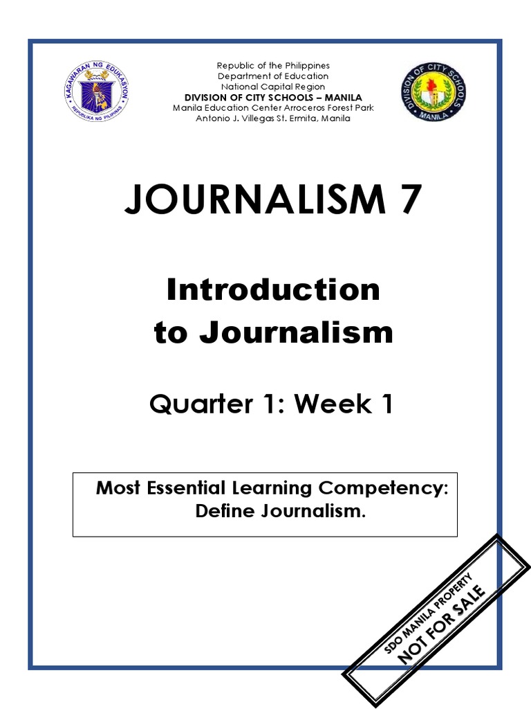 Introduction to Journalism for Grade 7 | PDF | Journalism | News