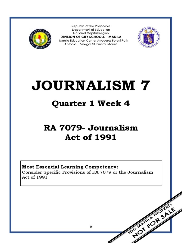 Journalism 7 q1 w4 Mod4 | PDF | Journalism | Newspapers
