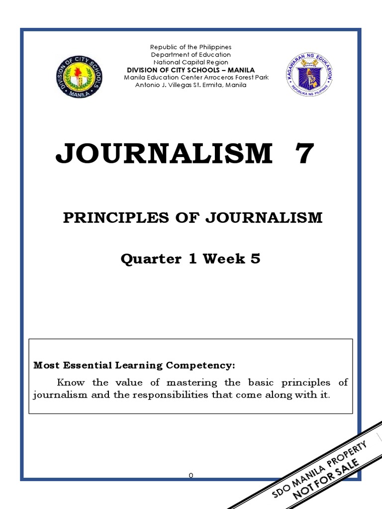 Journalism 7 q1 w5 Mod5 | PDF | Journalism | News