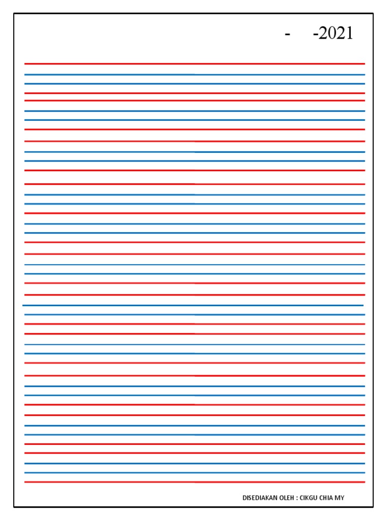 Lembaran Kerja-Garis Tiga | PDF