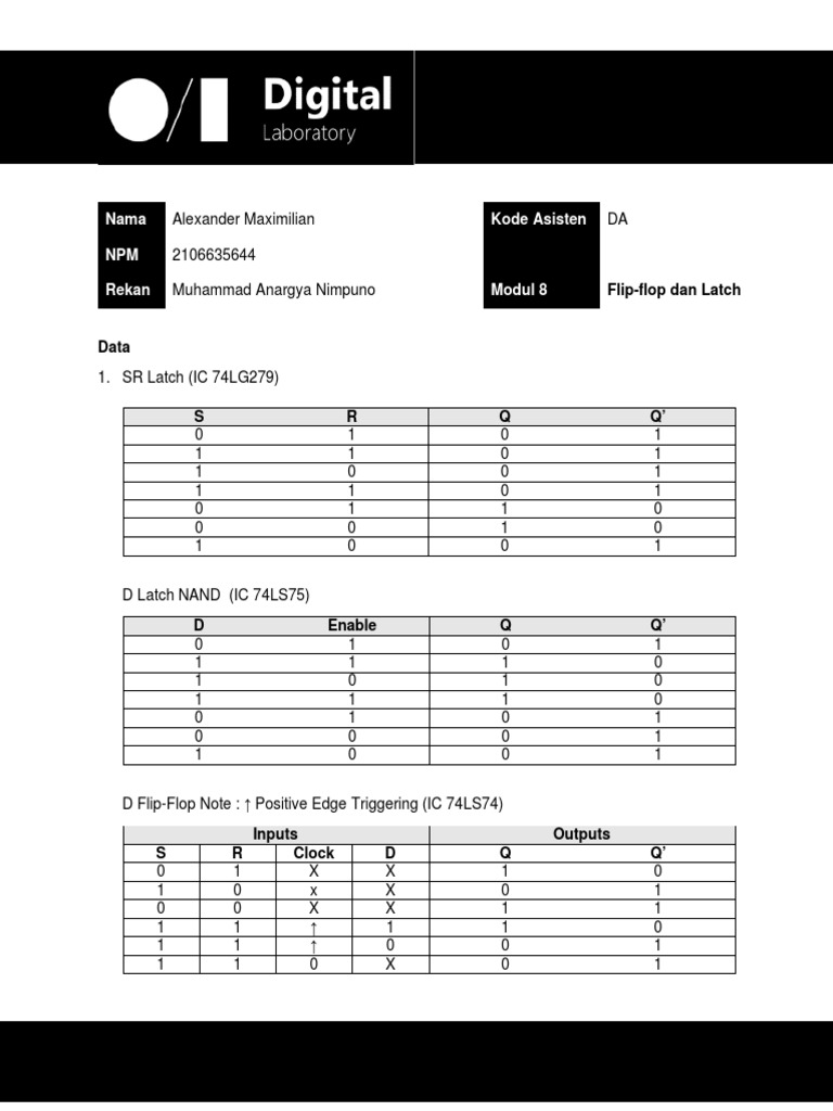 Panduan Praktikum Flip-Flop & Latch | PDF