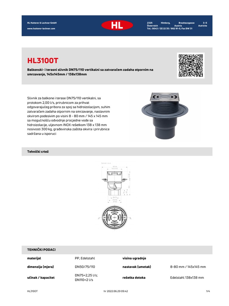 Balkonski - I Terasni Slivnik DN75/110 | PDF