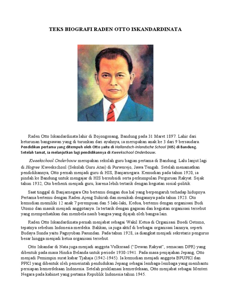 Teks Biografi Raden Otto Iskandardinata | PDF