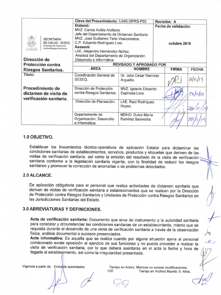 Procedimiento de Dictamen de Visita de Verificacion Sanitaria | PDF
