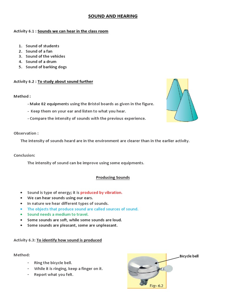 Grade 6 Science Note 04EM | PDF | Sound | Noise