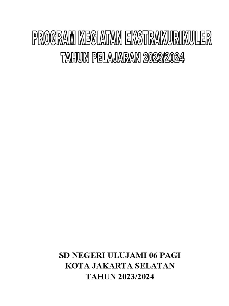 Program Ekstrakulikuler SDN Ulujami 06 Pagi 2023 2024 | PDF