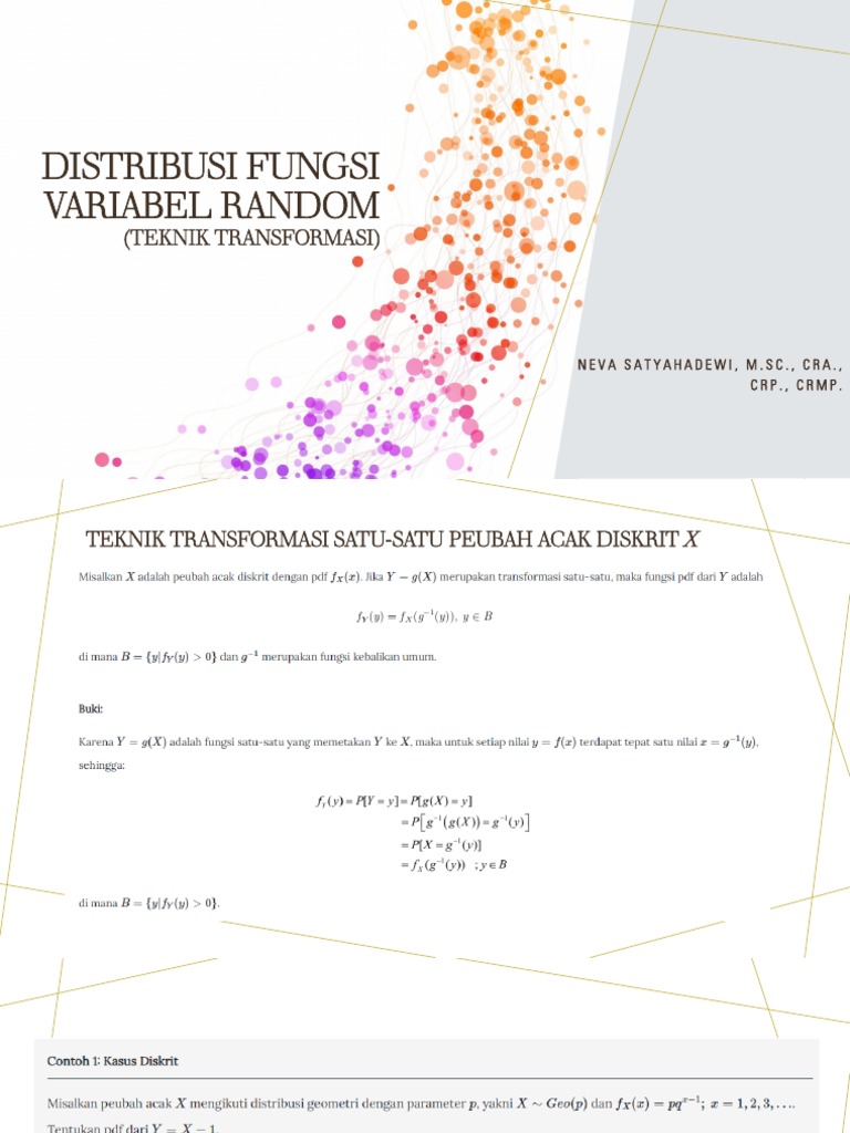DISTRIBUSI FUNGSI VARIABEL RANDOM Teknik Transformasi | PDF | Komputer