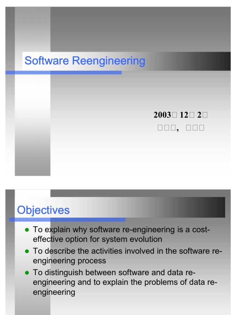 SW Reengineering | PDF | Software | Databases