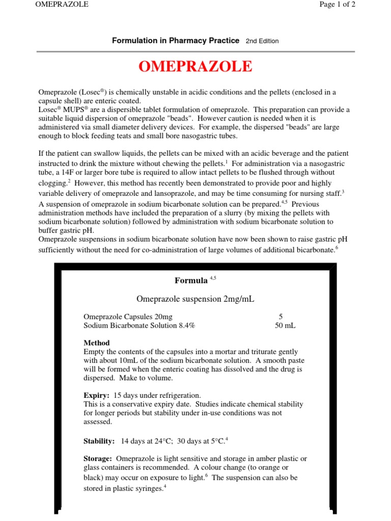 Omeprazole 2mgml Oral Suspension Informacionpublicasvetgobgt