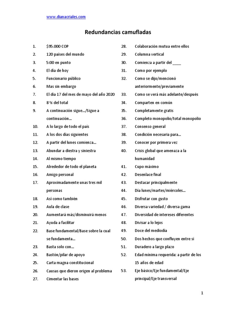 Redundancias Camufladas | PDF