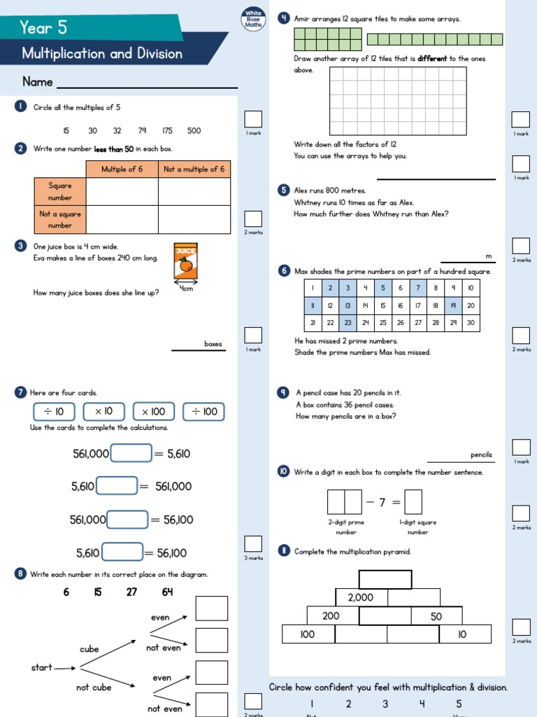 WRM Y5 b4 Multiplication Division Assessment | PDF | Mathematics ...