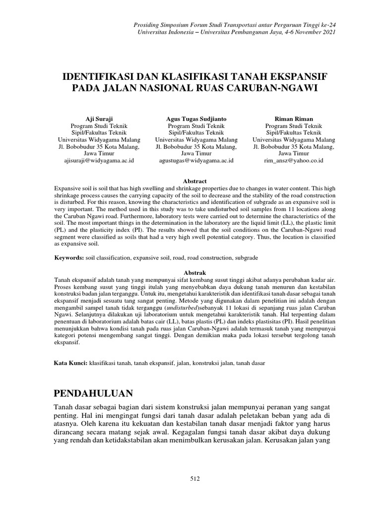 Identifikasi Tanah Ekspansif Caruban-Ngawi | PDF | Sains & Matematika
