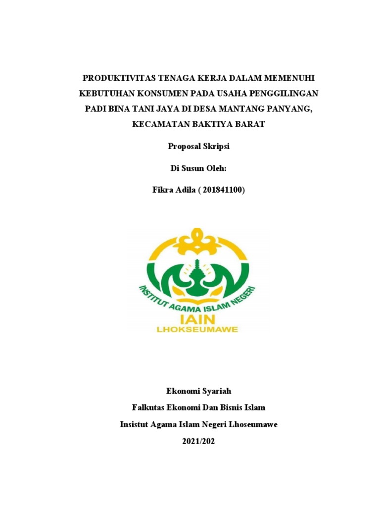 Proposal Produktivitas Tenaga Kerja | PDF