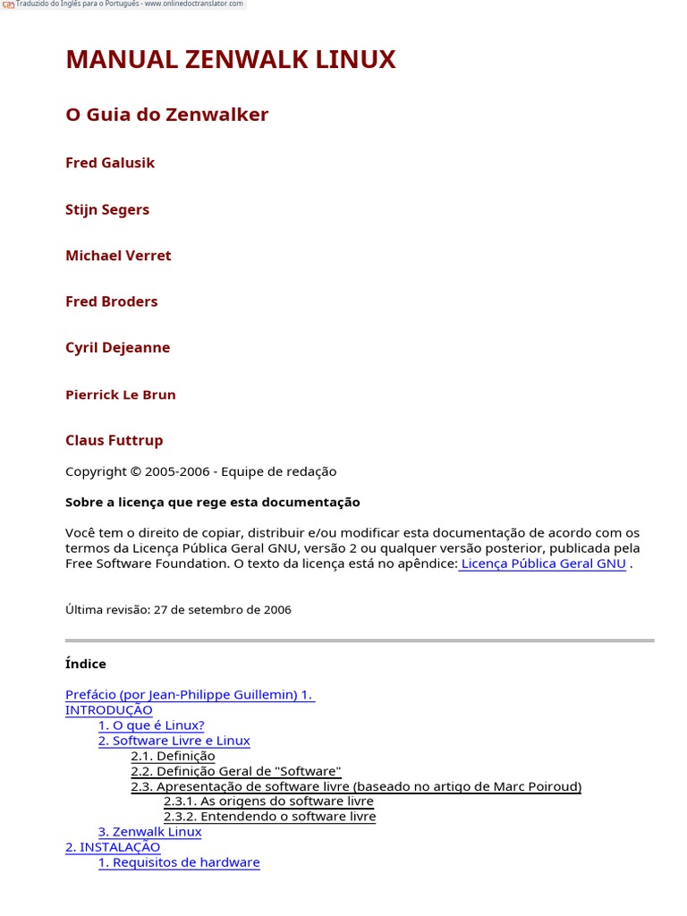 Zenwalk Linux Manual The Zenwalkers Guid - En.pt | PDF | Software gratuito | Linux