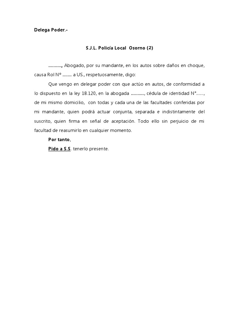 Delega Poder Juzgado Policia Local | PDF