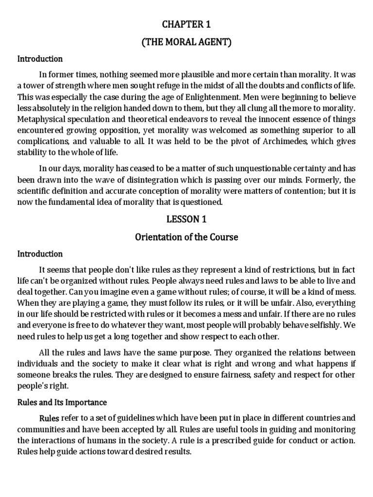 Ethics Lesson 1 Pdf Morality Good And Evil