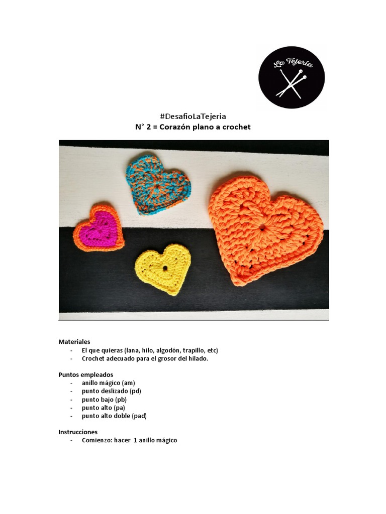 N°2 - Patron corazon crochet | PDF | Tejer | Textiles