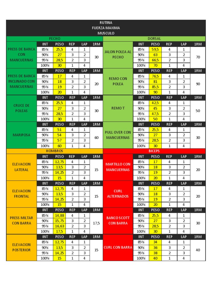 3 - Fuerza Maxima | PDF | Entrenamiento con pesas | Entrenamiento de fuerza