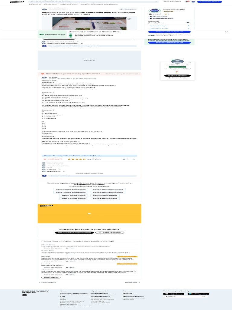 Biologia Klasa 6 STR 56-58 Cwiczenia Daje Naj Podsyłam ZDJ 2 STR Wiecej Nie Dam Rady - Brainly ...