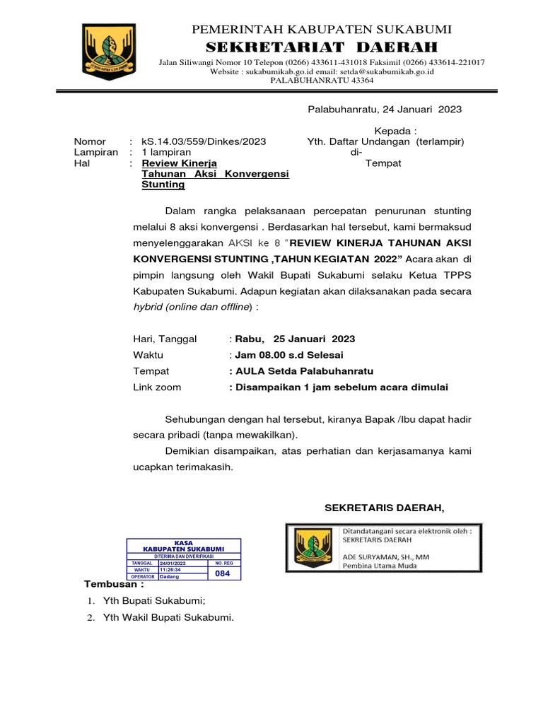 D. 084. SETDA. UNDANGAN REVIEW KINERJA STUNTING _signed_sign | PDF