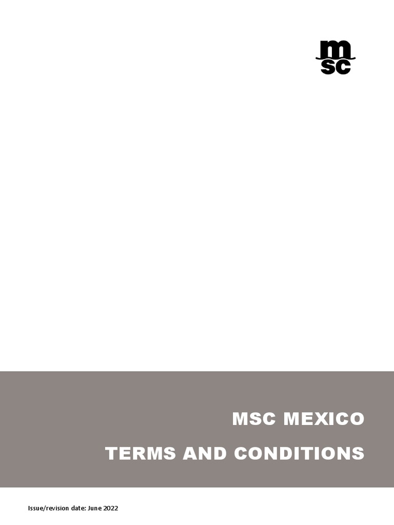 MSC MEXICO TCs 01062022 | PDF | Bill Of Lading | Cargo