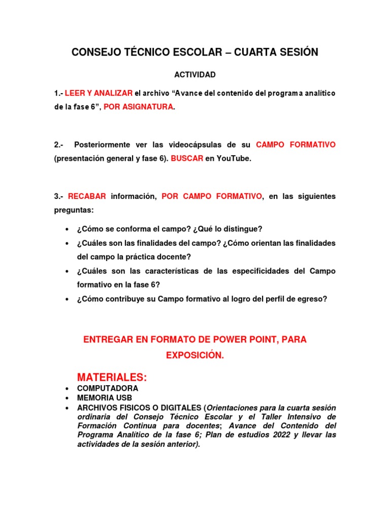 Tarea Cte 4 Sesion | PDF