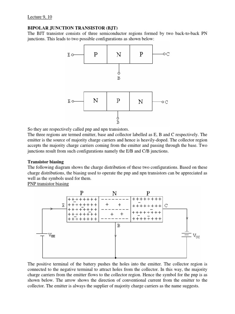 Lectures 9 To 13 - BJT | PDF | Bipolar Junction Transistor | Physical Quantities
