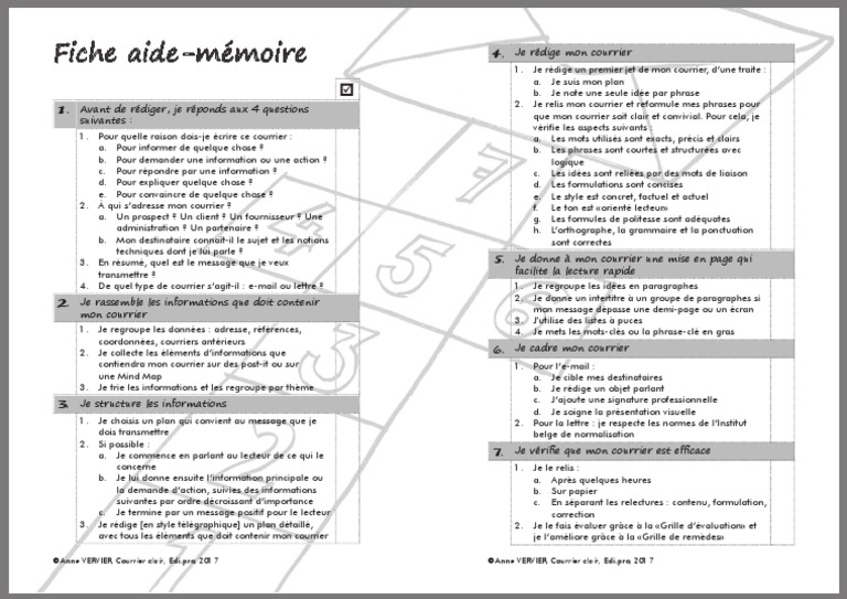 Fiche Aide-Memoire | PDF | la communication | Sciences cognitives