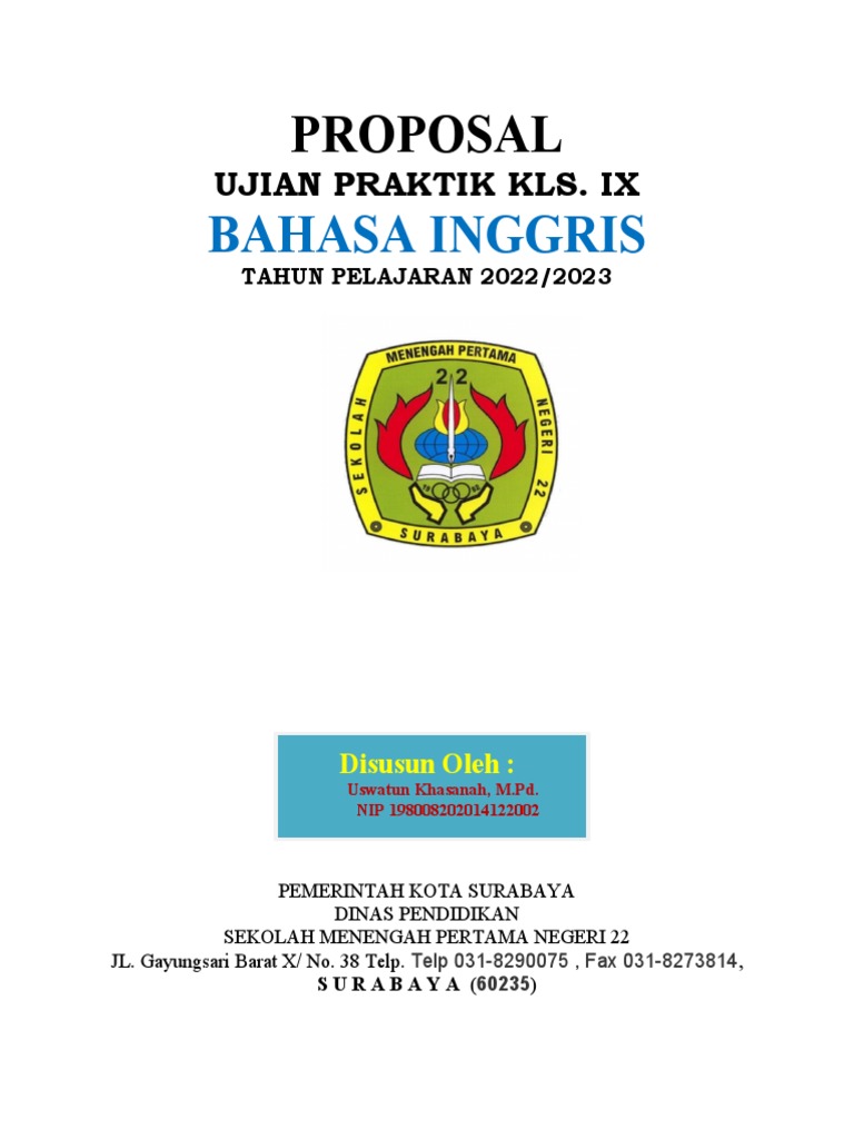 Proposal Pelaksanaan Ujian Praktek Bahasa Inggris Kelas Ix | PDF