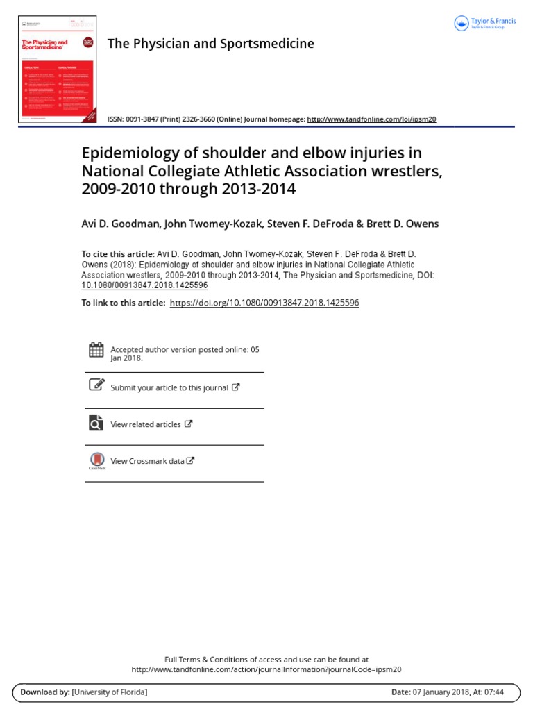 NCAA Wrestlers' Injury Insights | PDF | Relative Risk | Clinical Medicine