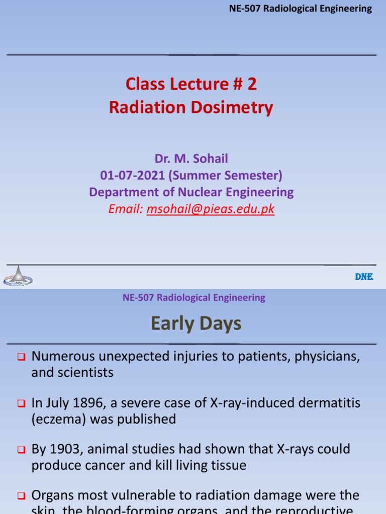 RE Lec#2 | PDF | Absorbed Dose | Applied And Interdisciplinary Physics