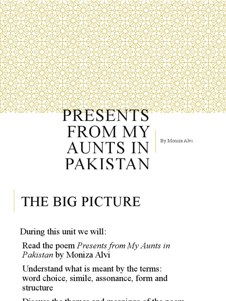 S2 Poetry Unit Presents From My Aunts in Pakistan | PDF | Poetry