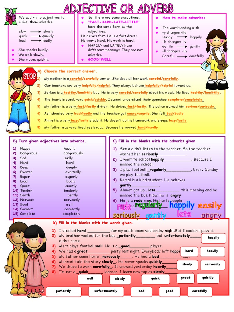 Adjective or Adverb Grammar Guides 20789 Copy 2 (1) | PDF | Adverb | Syntax