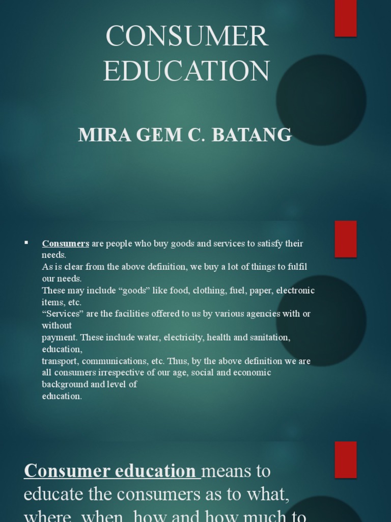 Consumer Education | Download Free PDF | Goods | Cash