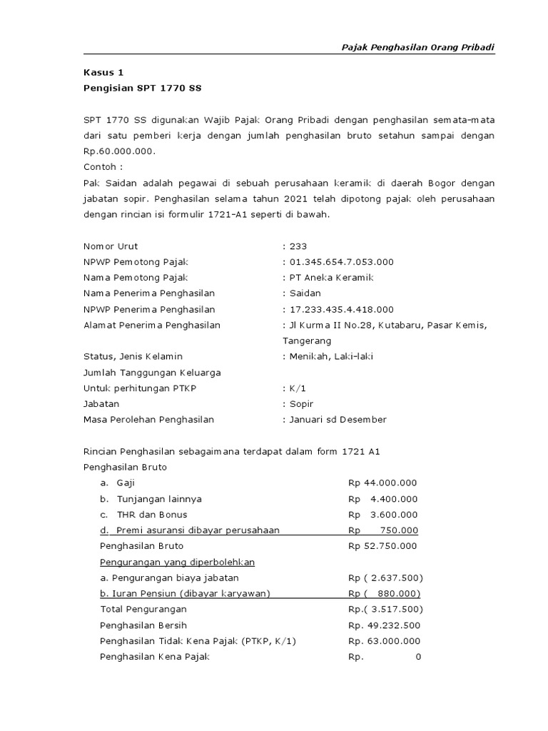 Contoh Soal Kasus PPH OP | PDF